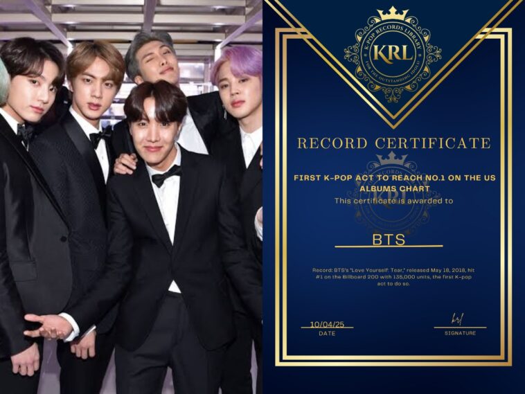 First K-pop Act To Reach No.1 On The US Albums Chart (Record By BTS ...