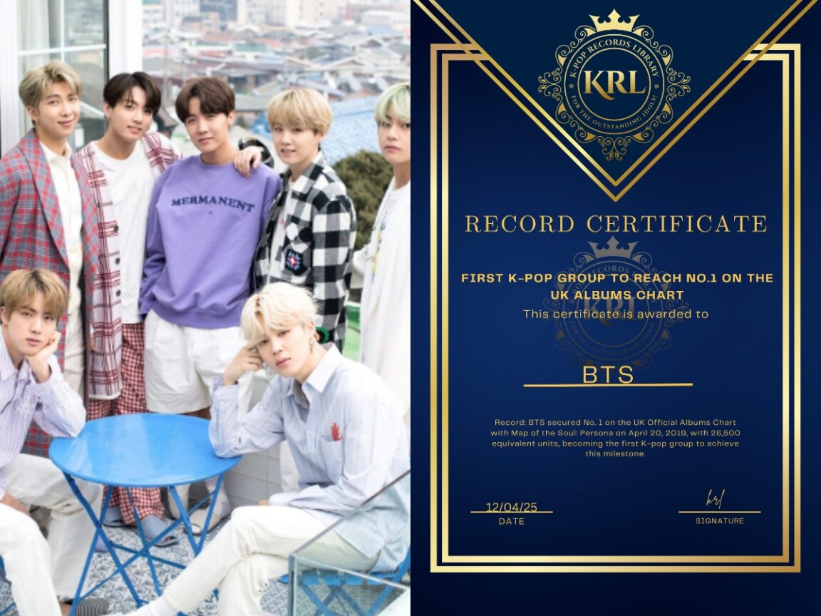 First K-pop Group To Reach No.1 On The UK Albums Chart (Record By BTS ...