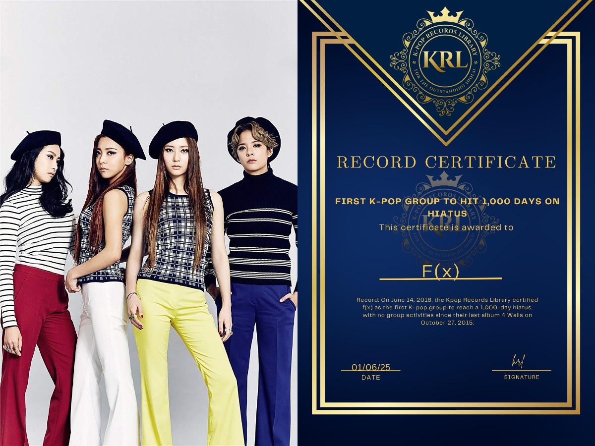 First k-pop Group To Hit 1000 Days On Hiatus (Record By F(X) - KPOP ...
